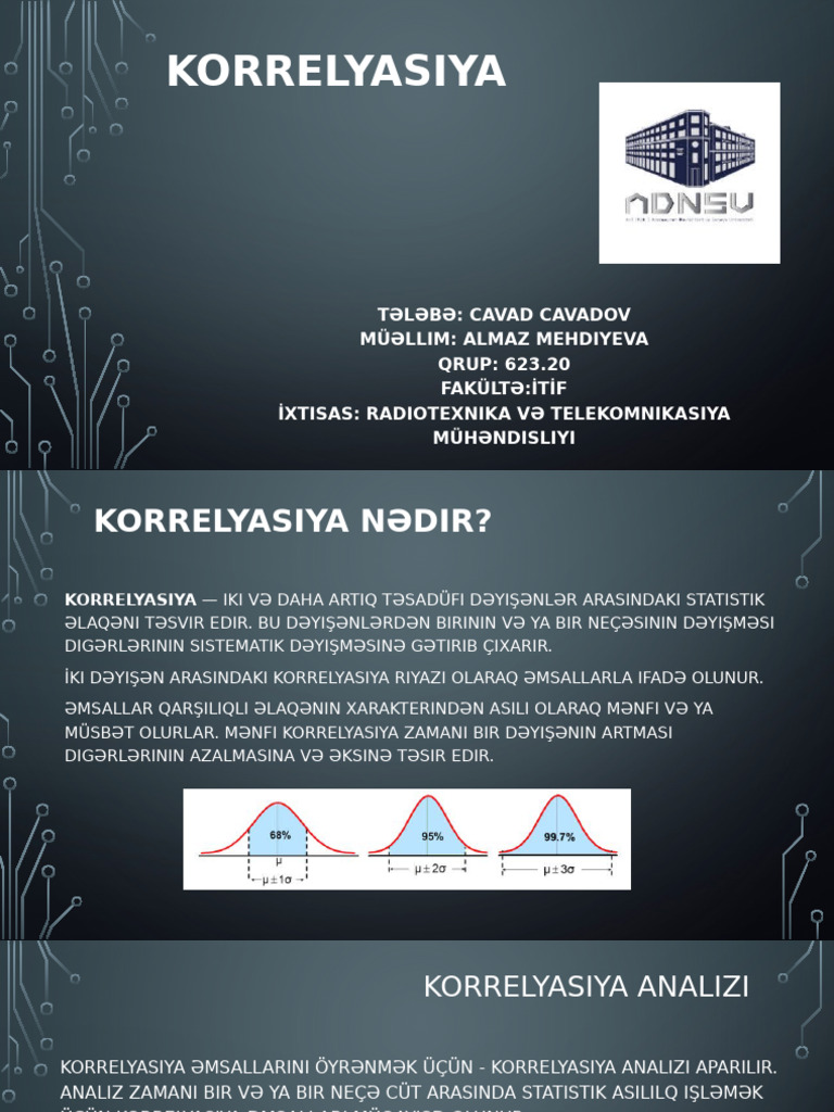 Cavad Cavadov. Korrelyasiya | PDF