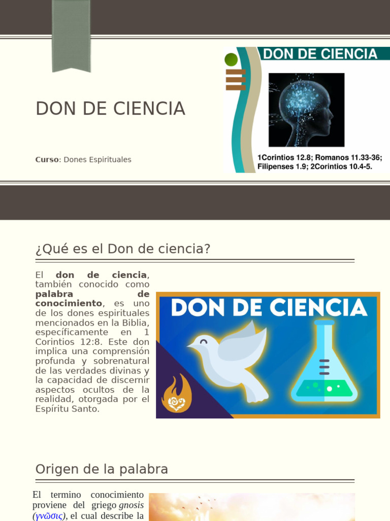 Don de Ciencia | PDF | Biblia | espíritu Santo