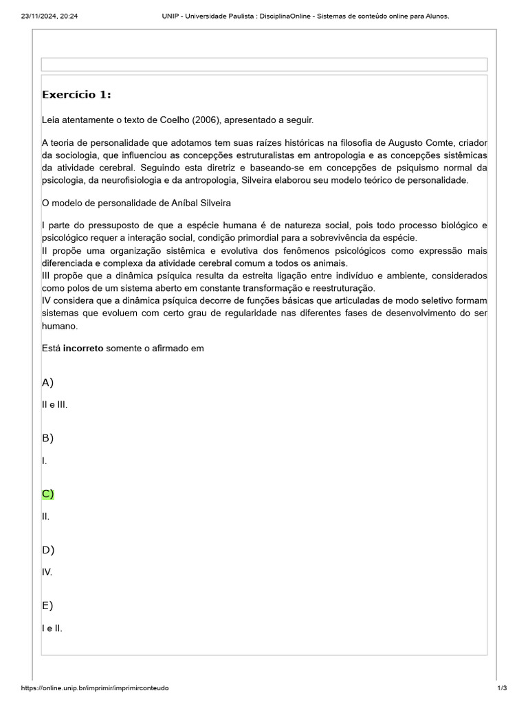 Exercicios Modulo 2 Rorscharch | PDF | Psicologia | Sociologia