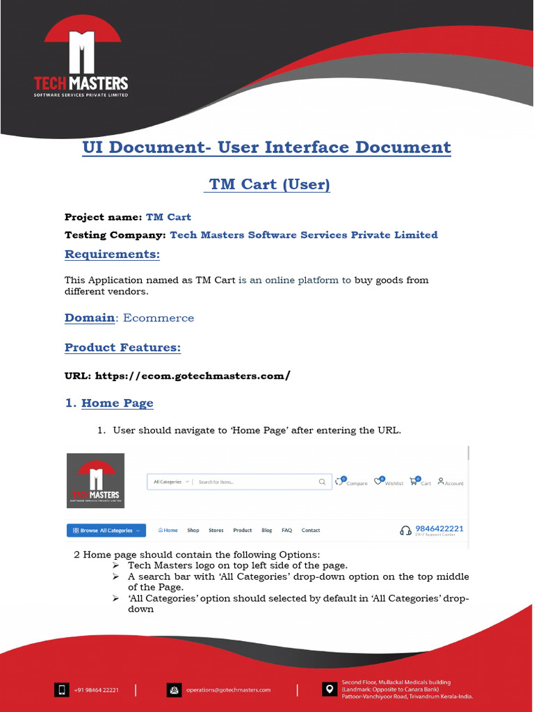 TM Cart Customer UI Document | PDF | Password | Icon (Computing)
