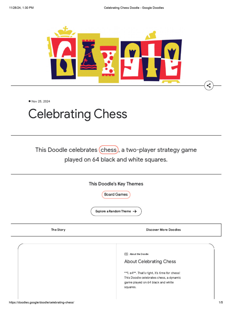 Celebrating Chess Doodle - Google Doodles | PDF
