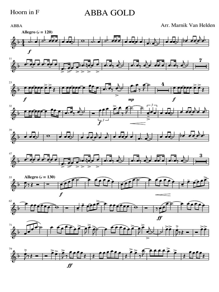 PDF Horn ABBA | PDF | Musical Forms | Elements Of Music
