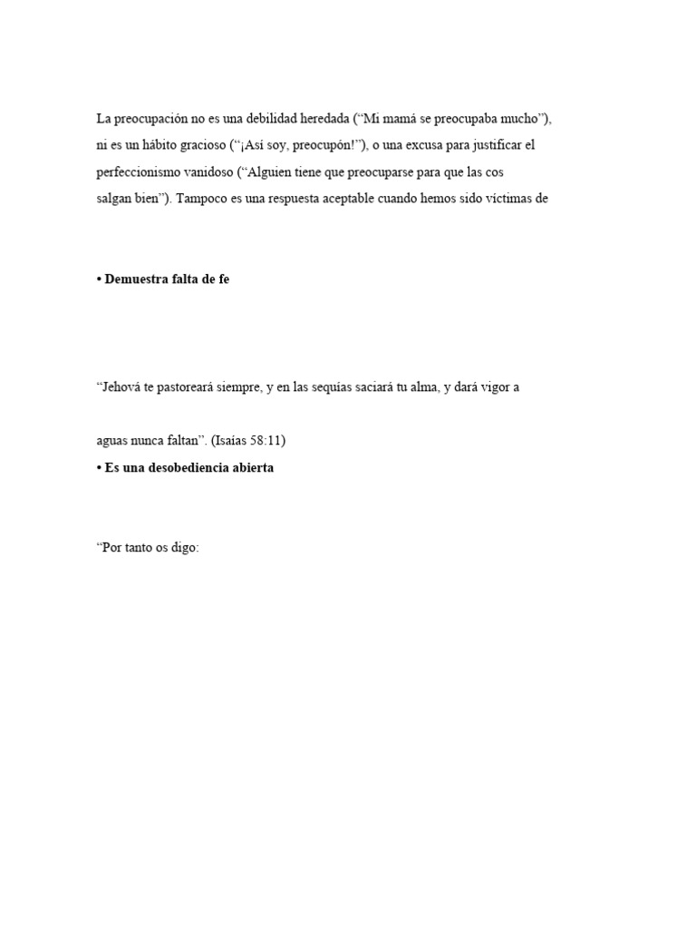 Ocuparse sin preocuparse según Dios | PDF | Dios | Creencia religiosa y ...