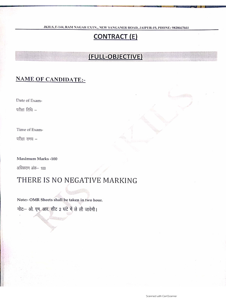 Contract Full Mock Test Rjs | PDF