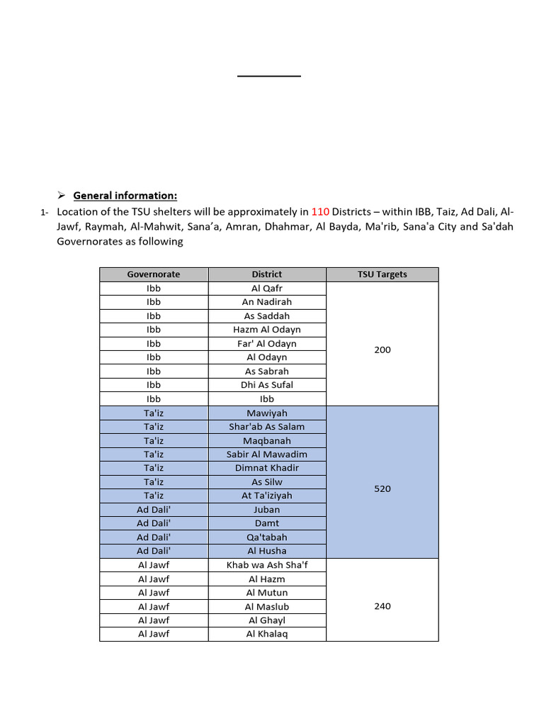 Annex B2 - TSU - Scope of Work - SOW For Cold Area | PDF ...
