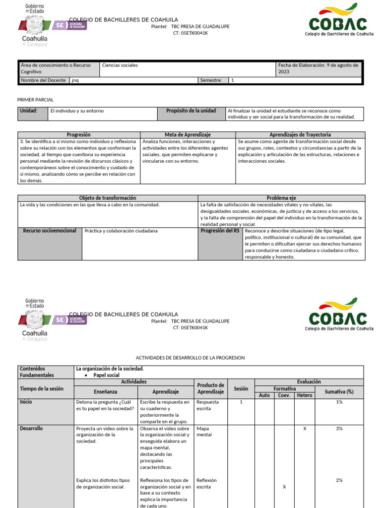 3 Progresión | PDF | Evaluación | Conocimiento
