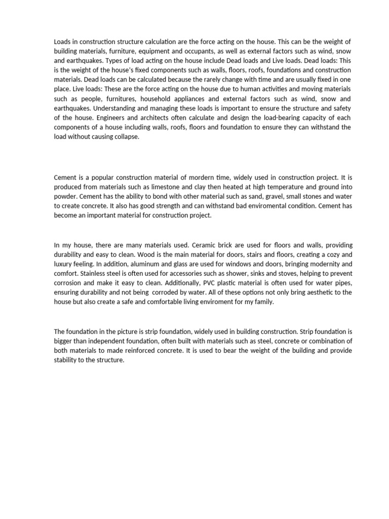 Loads in Construction Structure Calculation Are The Force Acting On The ...
