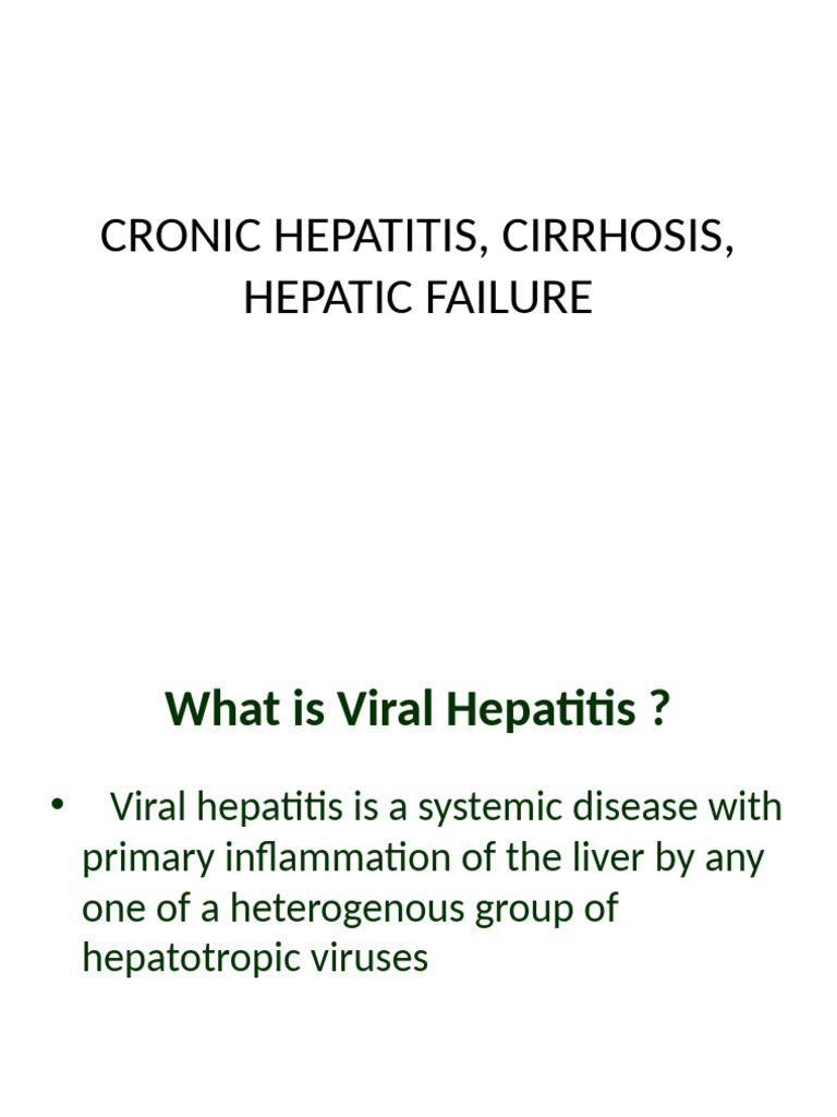 Ped-S2-C15 - Chronic Hepatitis, Cirrhosis, Hepatic Failure | PDF ...