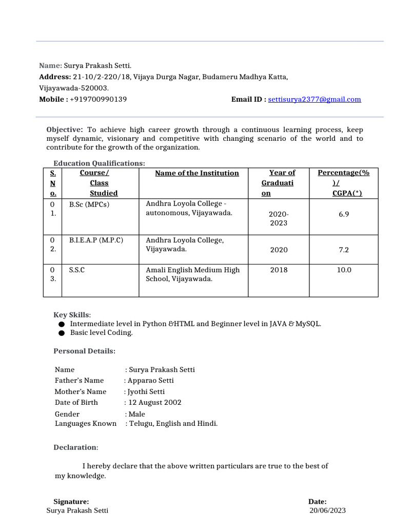 Surya's Resume | PDF