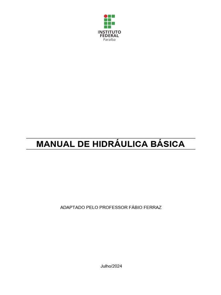 Manual de Hidr-Ulica IFPB 2024 | PDF | Bomba | Quantidade