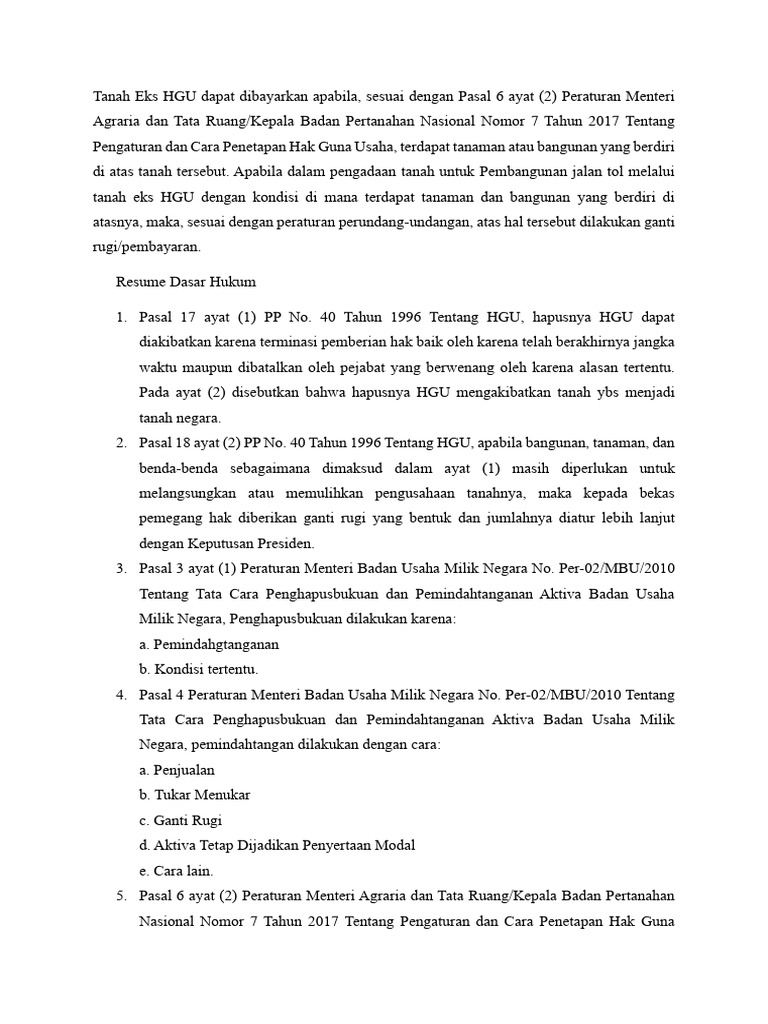 Tanah Eks HGU | PDF