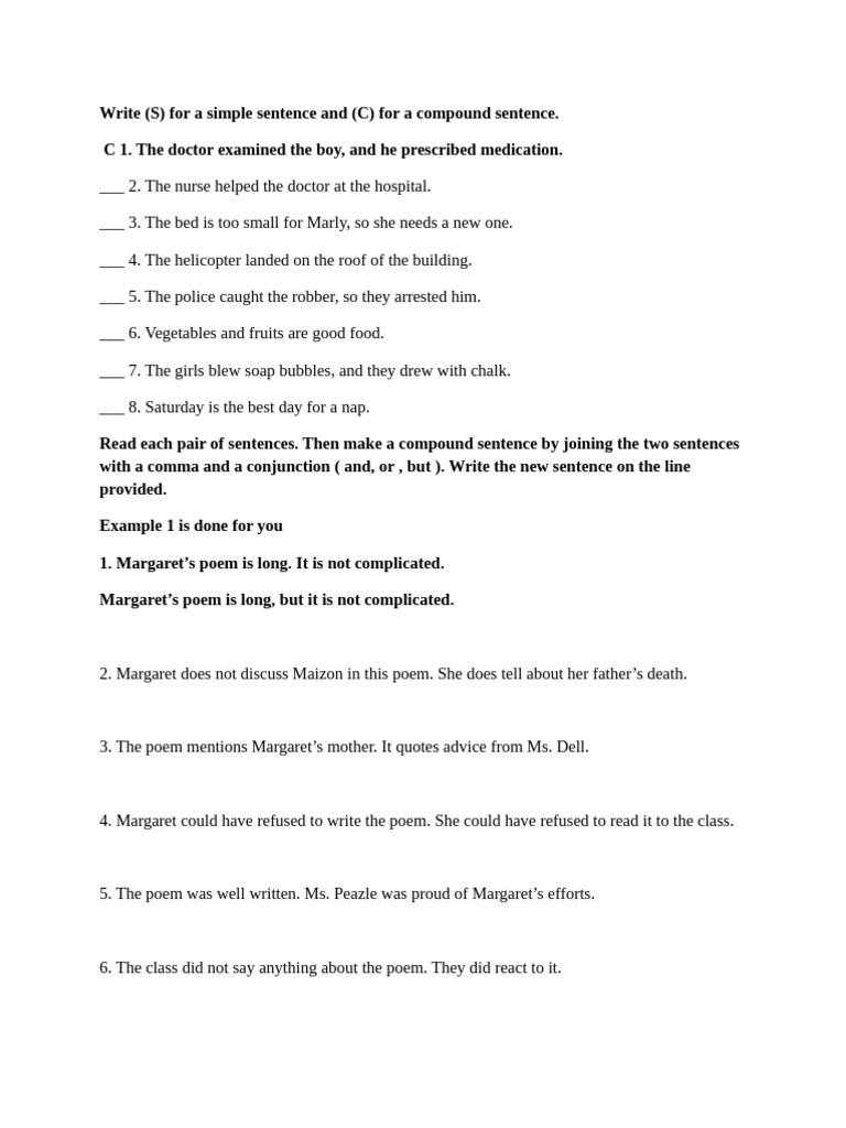 Simple and Compound Sentences | PDF