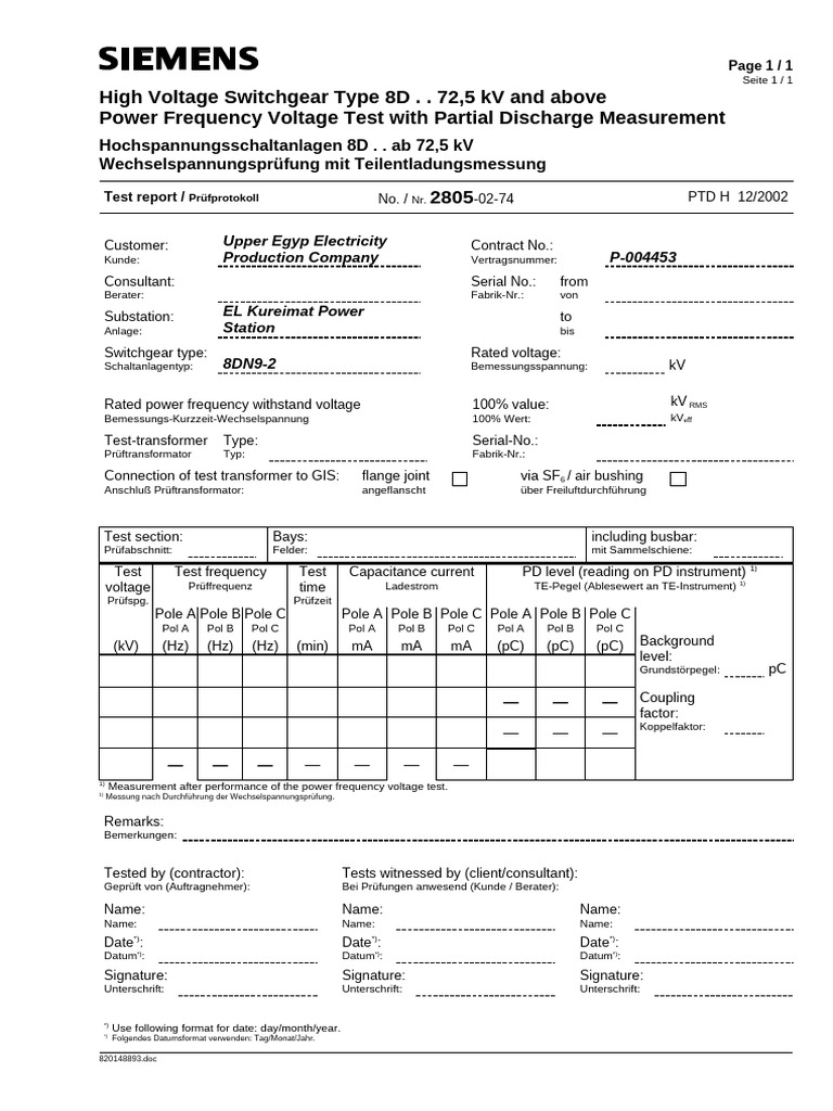 2805 - High Voltage AC Test and Partial Discharge | PDF