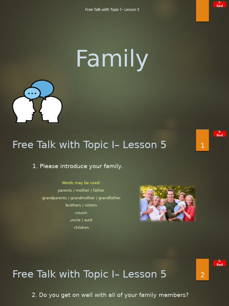 Conversations 1 - Lesson 5 | PDF | Family | Grandparent