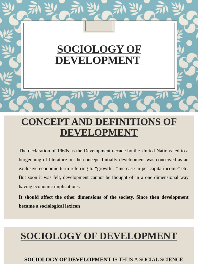 SOCIOLOGY OF DEVELOPMENT...... Chap 1 | PDF | Sustainability ...