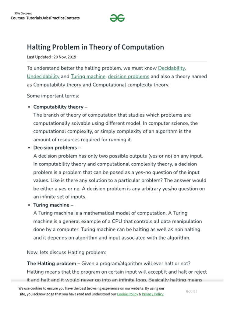 Xplain Halting Problem of Turing Machine | PDF