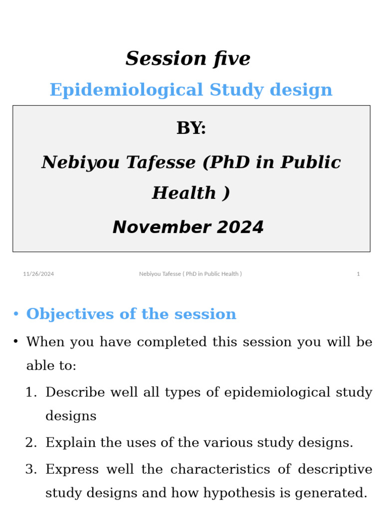 Epidemiological Study Designs | PDF | Cohort Study | Randomized ...