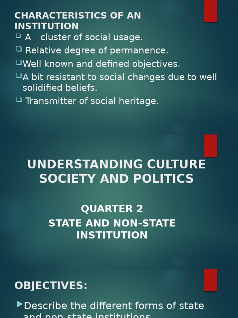 Ucsp q2 Week 1 221113144857 270f6f2b | PDF | Cooperative | Institution