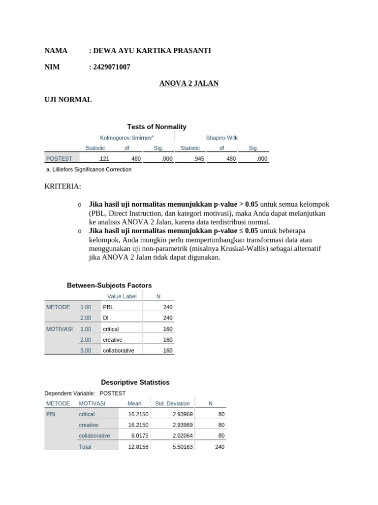 Analisis Statistika Dewa Ayu Kartika Pdf