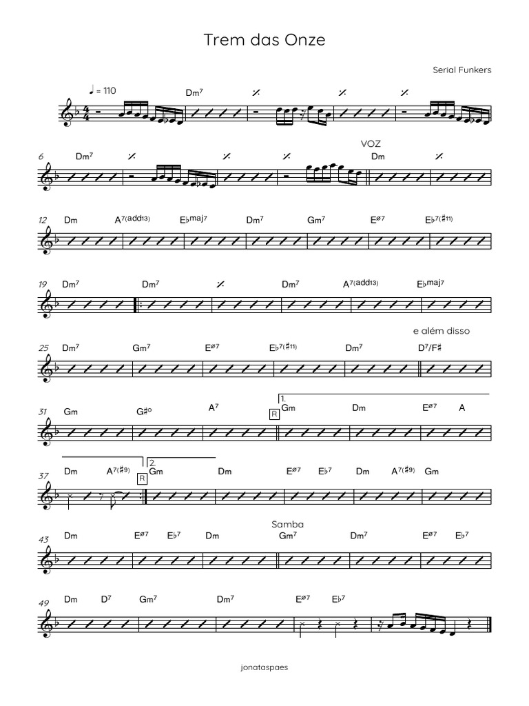 Trem Das Onze - Partitura Inteira | PDF