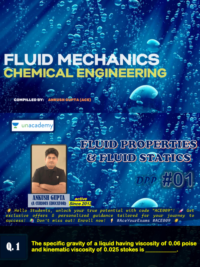 FM - DPP 01 - Properties of Fluid and Pressure Measurement | PDF | Pressure Measurement | Pressure