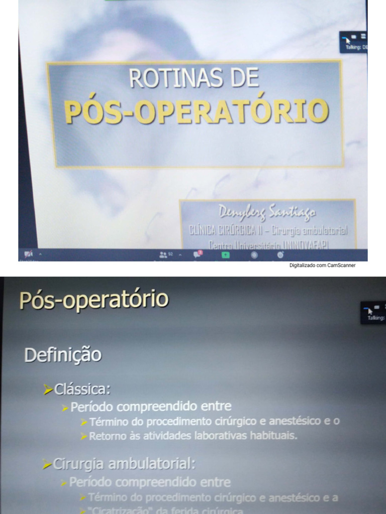 Rotinas de Pós-Operatório | PDF