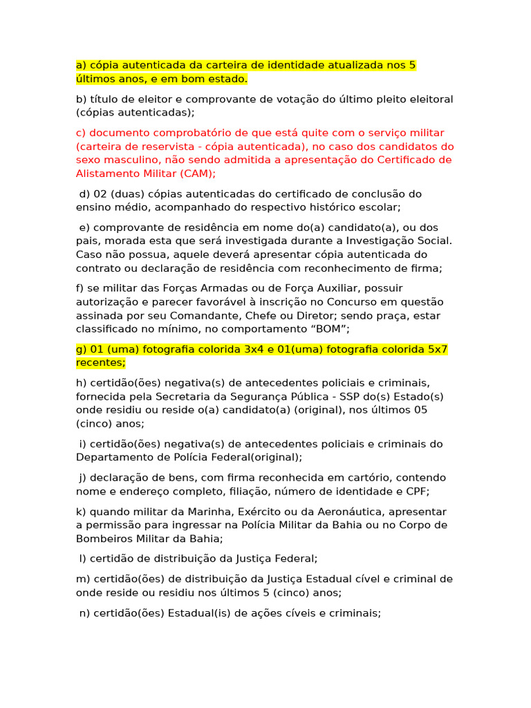 CHECK DE DOCUMENTOS Pmba | PDF