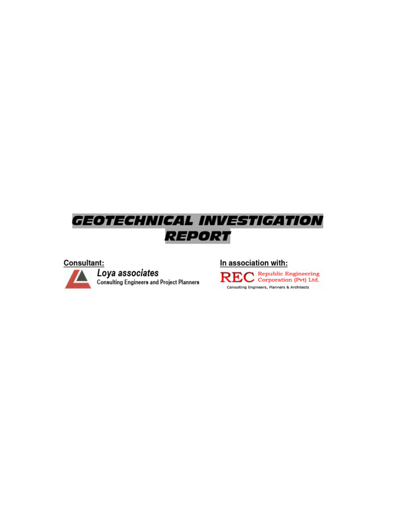 5-Geotechnical Investigation Report | PDF | Horticulture | Earth Sciences 5-Geotechnical Investigation Report | PDF | Horticulture | Earth Sciences