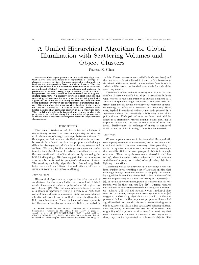 A Unified Hierarchical Algorithm For Global Illumination Pdf Rendering Computer Graphics