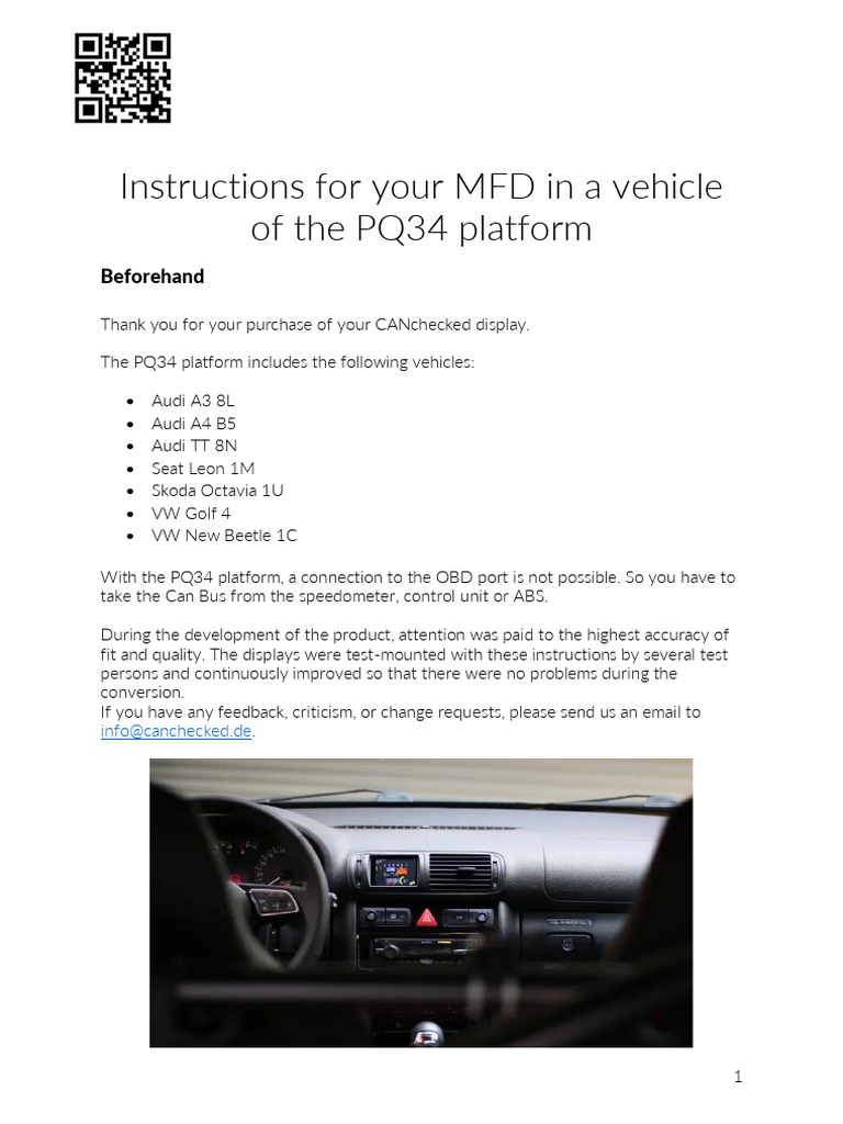 Installation Instruction PQ34 | PDF | Sensor | Audi
