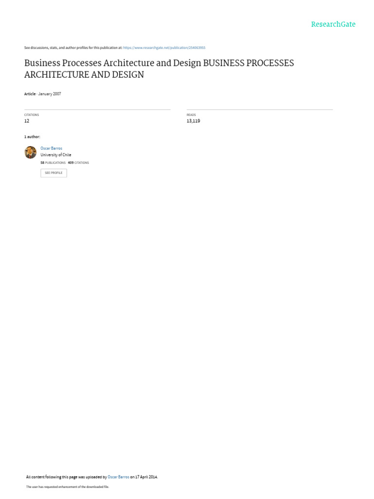 Business Processes Architecture and Design BUSINES | PDF | Performance ...