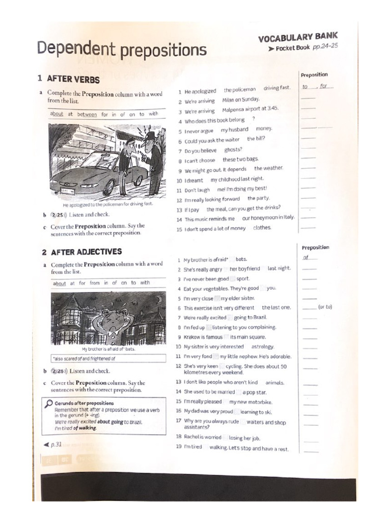 Dependent Prepositions | PDF