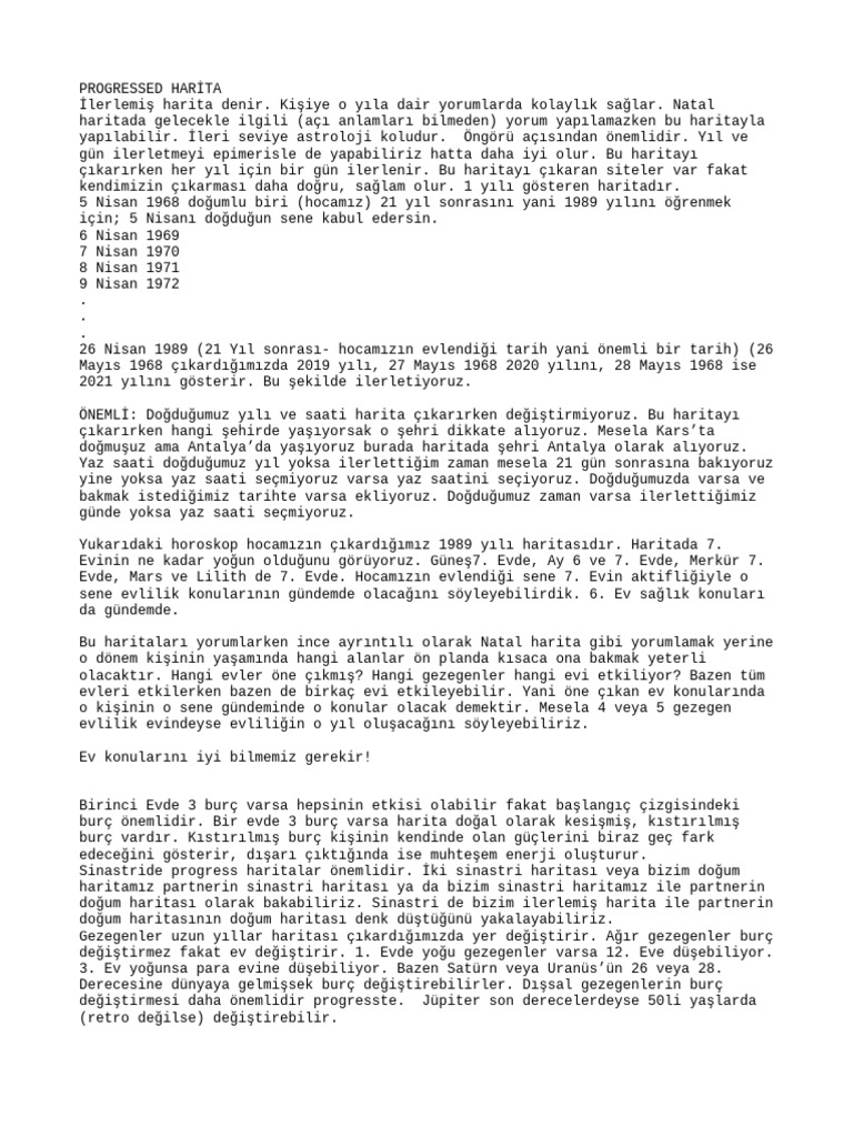 Progressed Ve Solar Harita-Dönüştürüldü | PDF