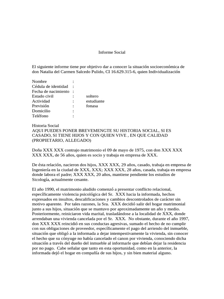 INFORME - SOCIAL Ejemplo | PDF