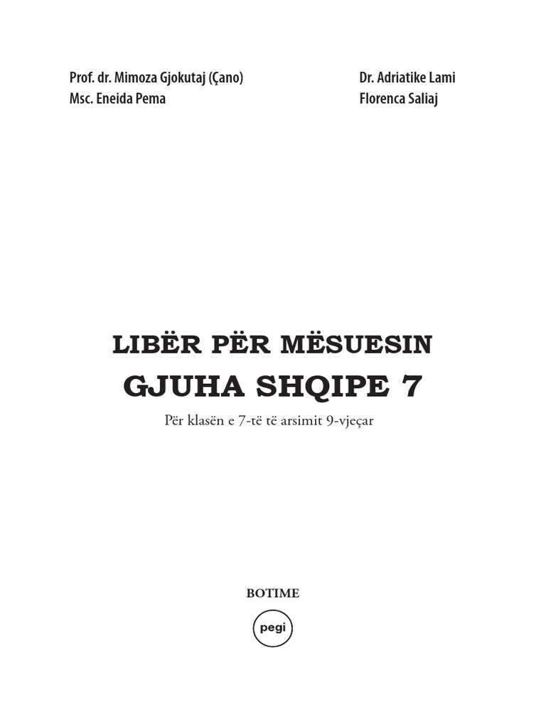 Gjuha - Shqipe - Liber Per Mesuesin 2020 | PDF