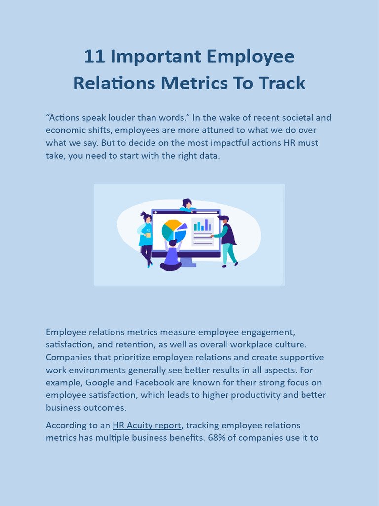 11 Important Employee Relations Metrics To Track | PDF | Employee Retention | Employment