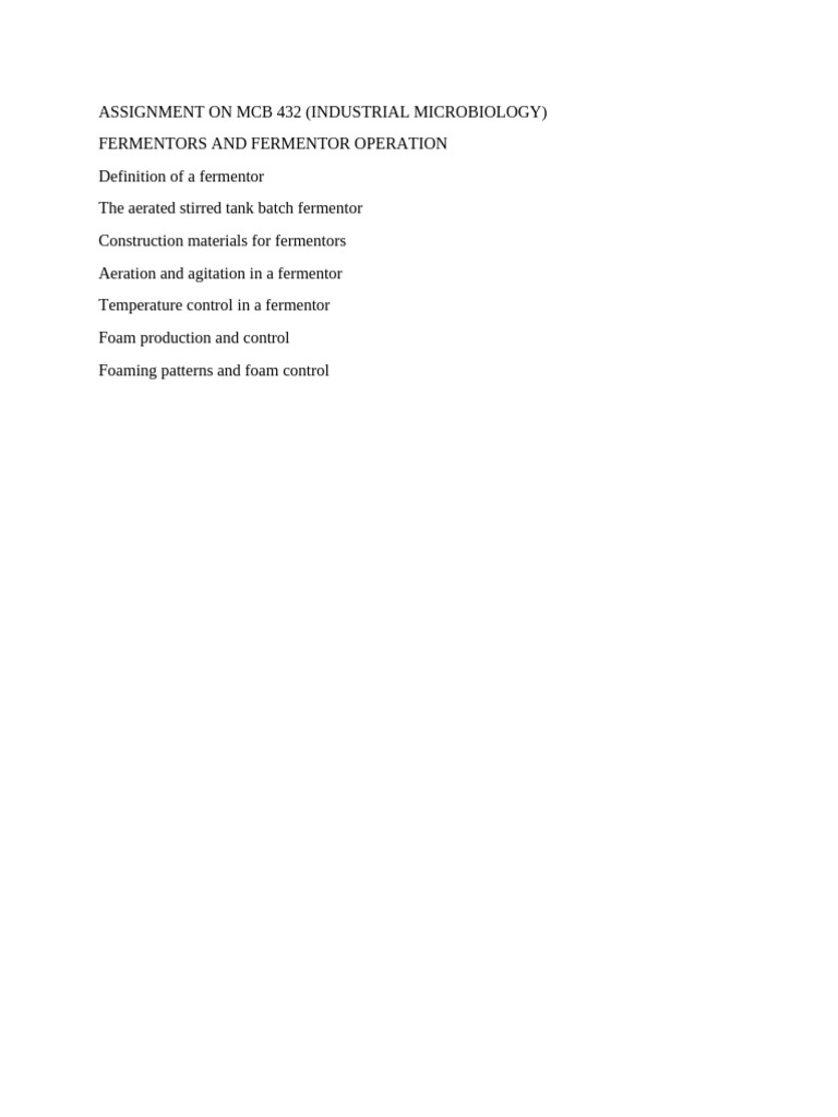 MR CJ's Assignment-1 | PDF | Fermentation | Stainless Steel