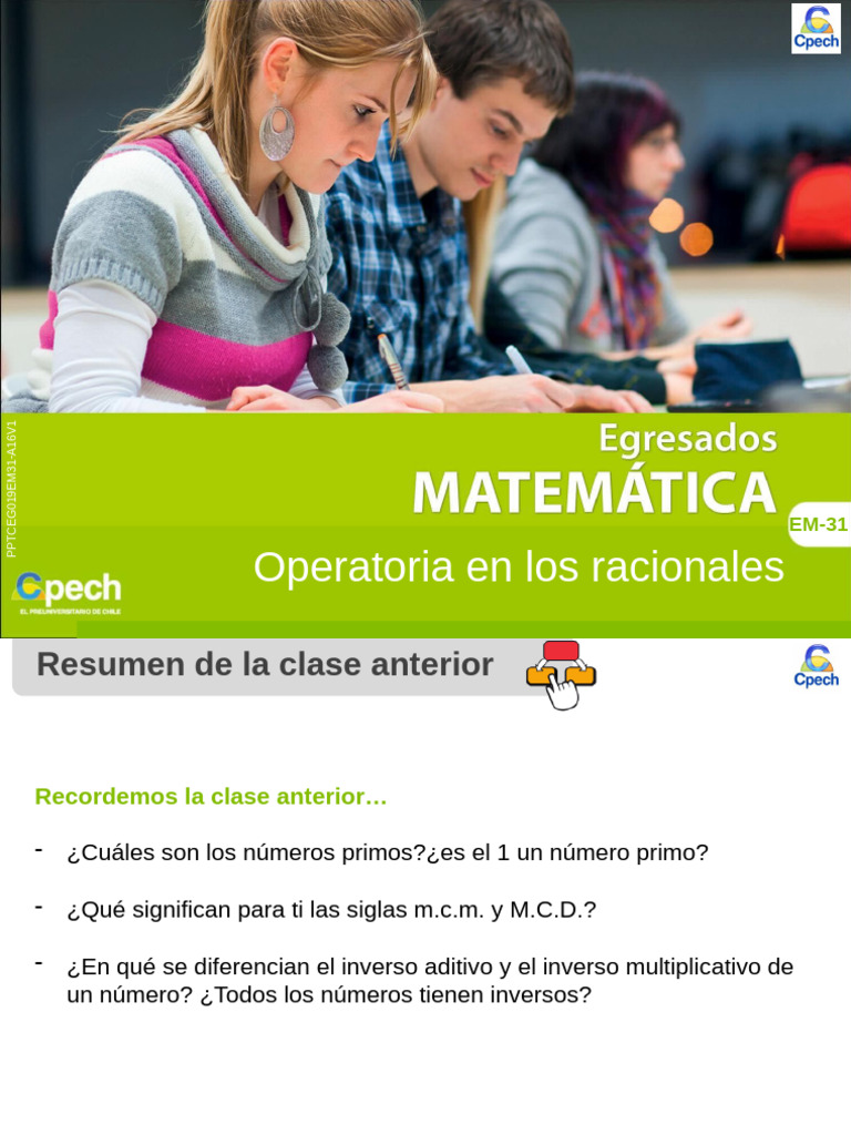 Clase 3 EM31 Operatoria en Los Racionales 2016 CEG | PDF | División (Matemáticas) | Decimal