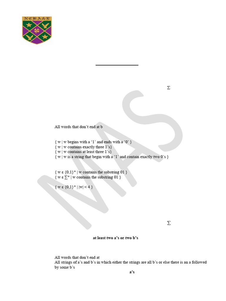 Assignment 1 (RE, DFA, NFA) TOA | PDF | Formalism (Deductive) | String (Computer Science)