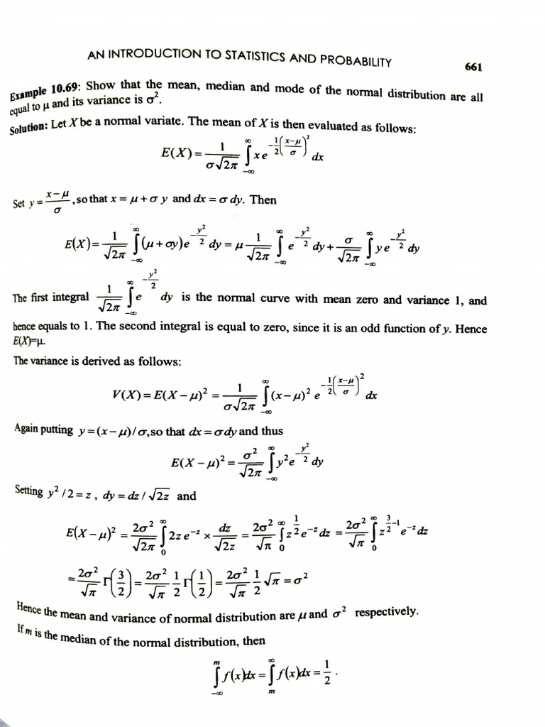 Mean, Mode and Median of Normal Dist. | PDF | Normal Distribution ...