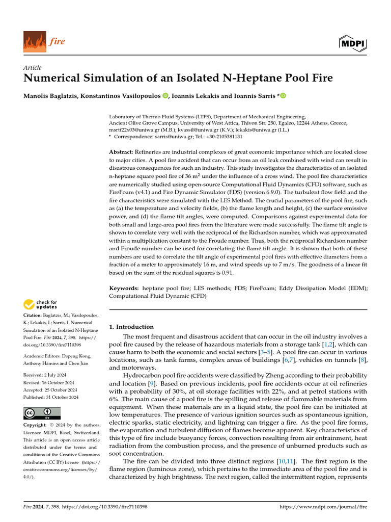 Fire 07 00398 | PDF | Fires | Combustion