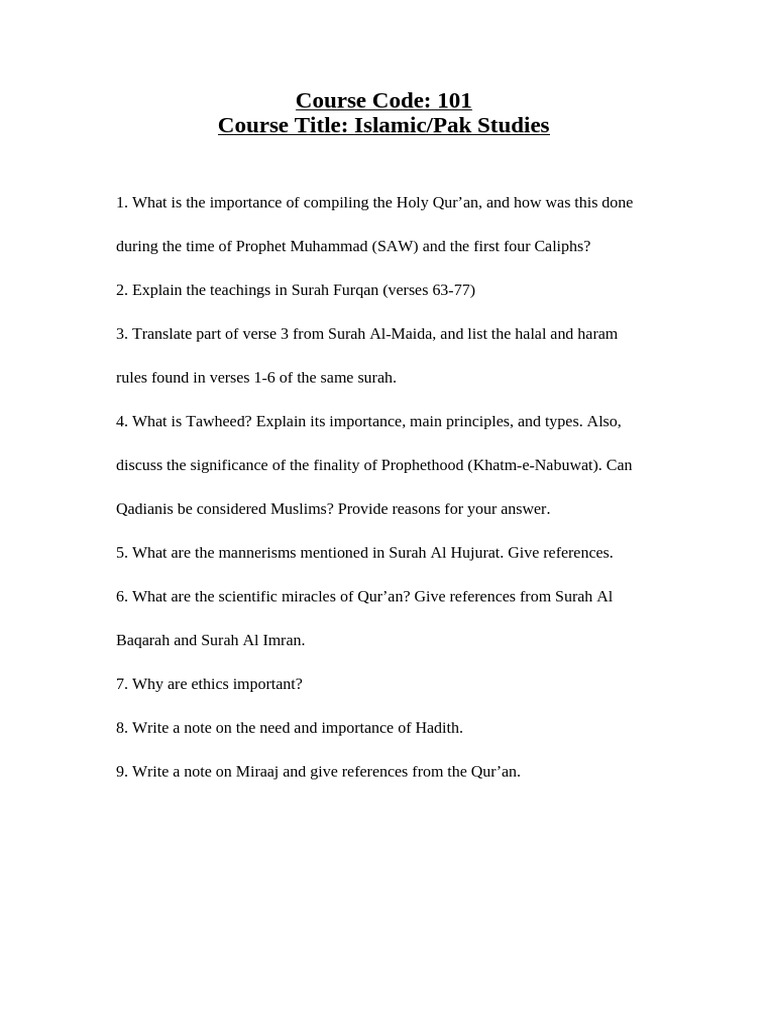 Course Code101 ISL | PDF