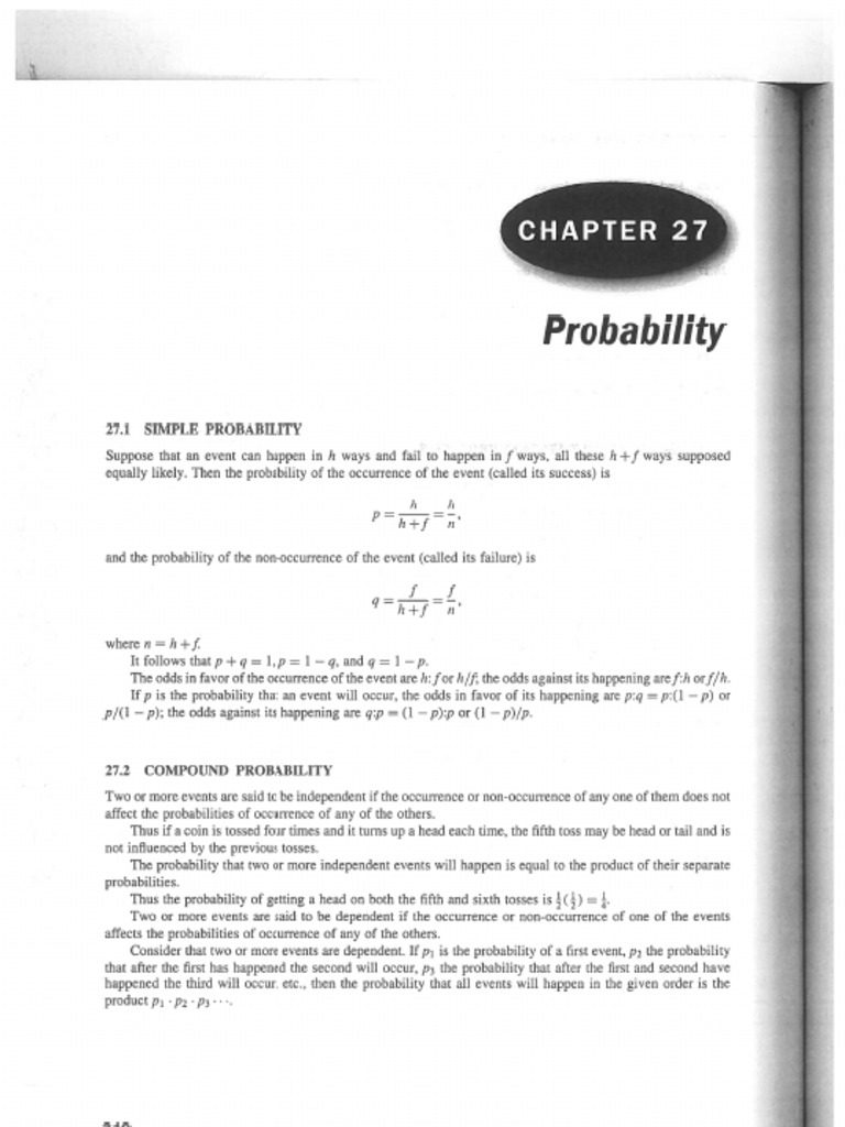 MS Chapter 27 Probability | PDF