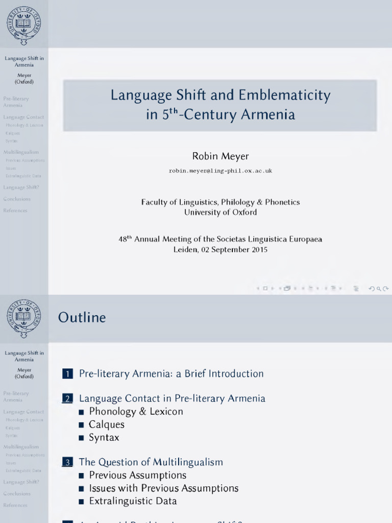 Language Shift in Pre-Literary Armenia | PDF | Achaemenid Empire ...