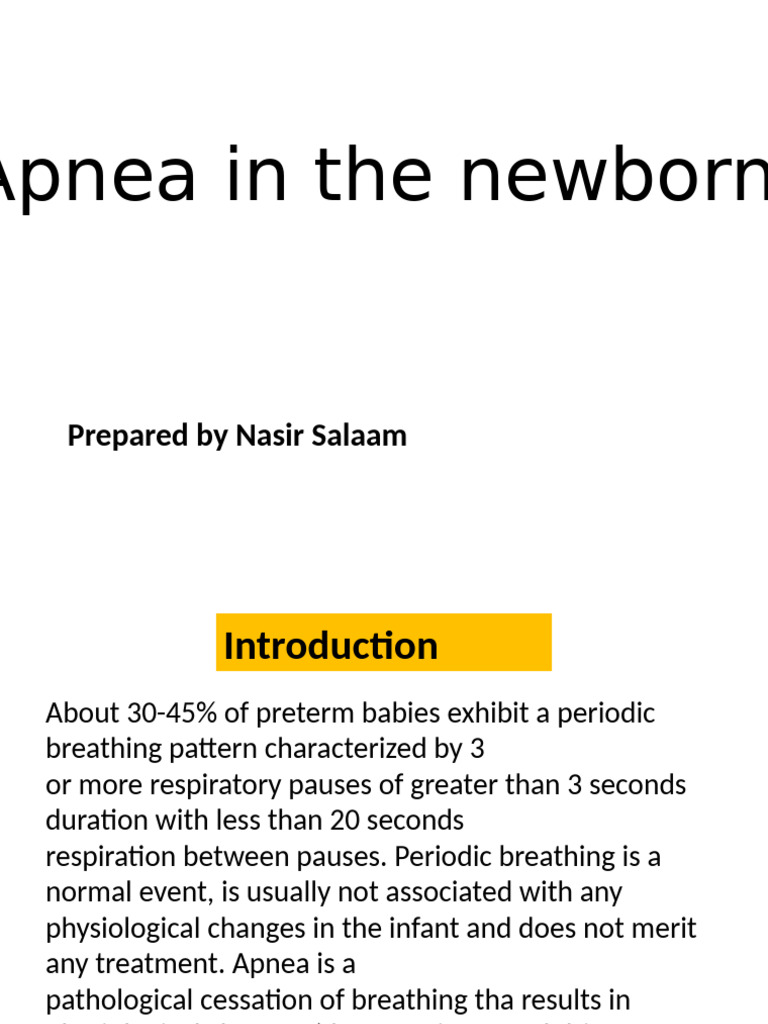 Apnea in The Newborn | PDF | Breathing | Apnea