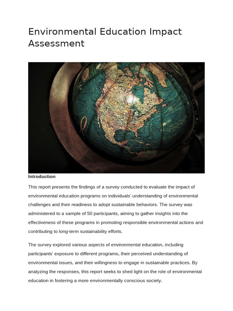 Environmental Education Impact Survey Results | PDF | Attitude ...