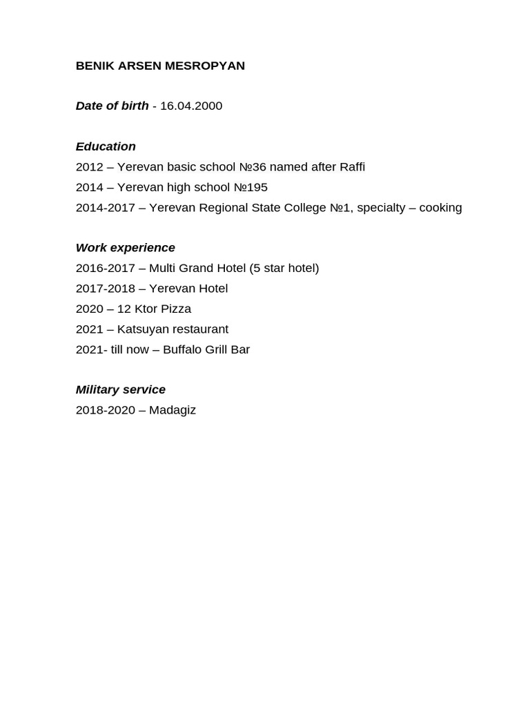 Benik Arsen Mesropyan | PDF