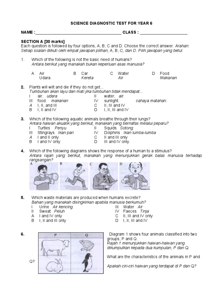 Ujian Diagnostik Tahun 6 2012 Pdf Planets Liquids