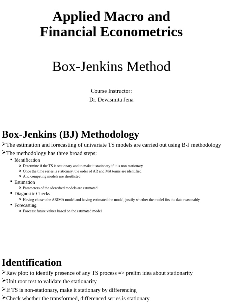 Box-Jenkins Method for Time Series | PDF | Autoregressive Integrated Moving Average | Errors And ...