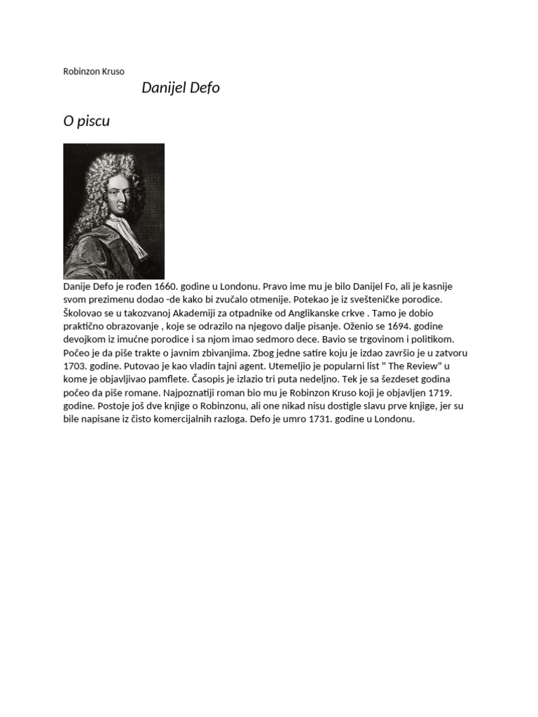 Robinzon Kruso | PDF
